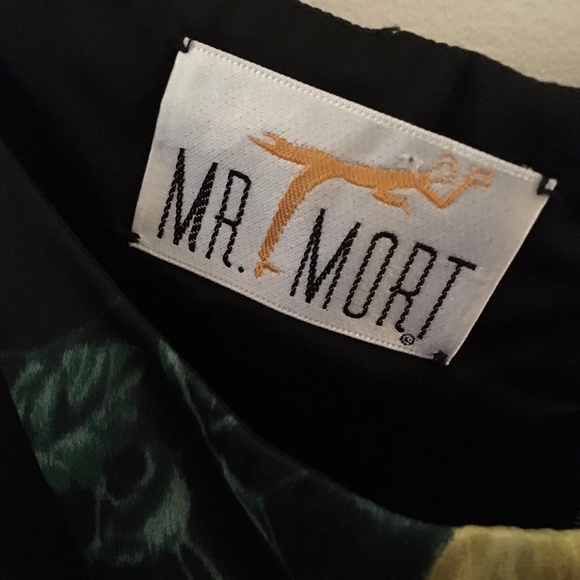 Mr. Mort | Dresses | Vintage Mr Mort 96s Black Satin Floral Dress S ...